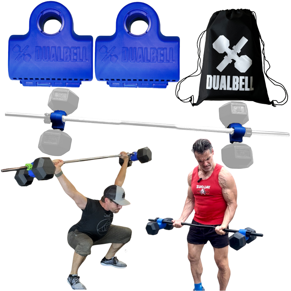 Dualbell Pair - Adjustable Dumbbells to Barbell Connectors & Converters