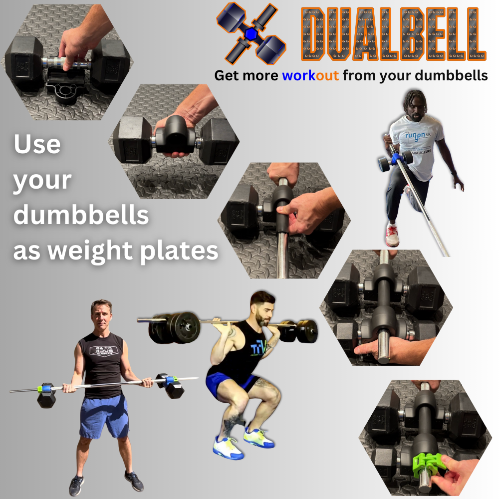 Dualbell Dumbbell to Bar Adapter Home Gym Connect Dumbbells to Barbell