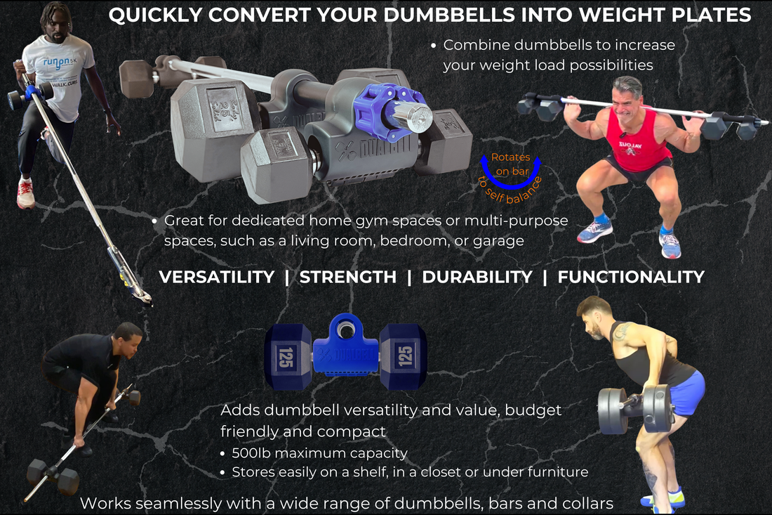 Multipurpose Dualbell Dumbbell to Bar Adapter Home Gym Connect Dumbbel
